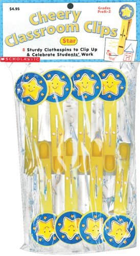 Amazon | Star Cheery Classroom Clips: 8 Sturdy Clothespins to Clip Up ...