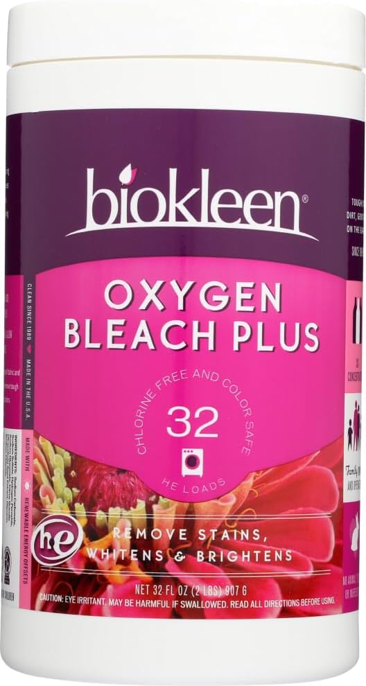 Amazon.com: Biokleen Laundry Oxygen Bleach Plus,濃縮去污劑,美白和亮白,環保,無毒,植物基,無 ...