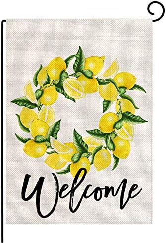 Amazon.com : Briarwood Lane Lemon Wreath Spring Garden Flag Welcome ...