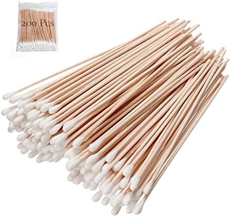 200 PCS Count 6 Inch Extra Long Cotton Swabs with Wooden Handles - Long ...
