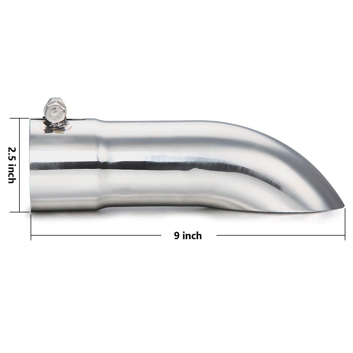 Snapklik.com : LCGP 2.5 Inch Inlet Turn Down Exhaust Tip
