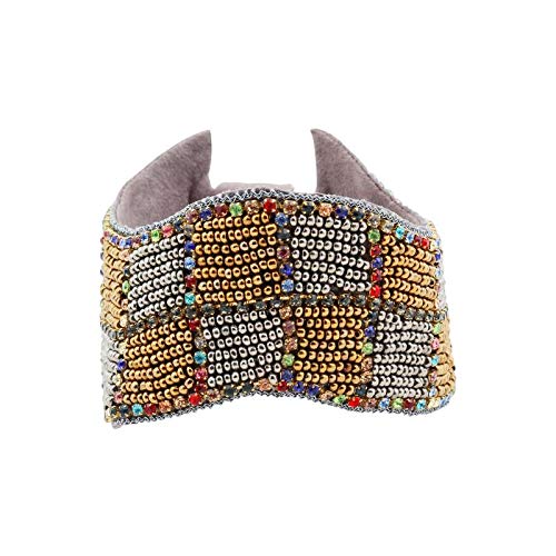 hand embroidered a royal beaded designed in squre bracelet/handcuff by ...