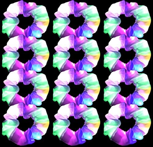 Amazon.com : 12PCS LED Hair Scrunchies Light Up White Scrunchies,Satin ...