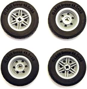Lego Technic Tyres/Rims Set 49.5 x 20 for Lego Model Cars (Pack of 4 ...