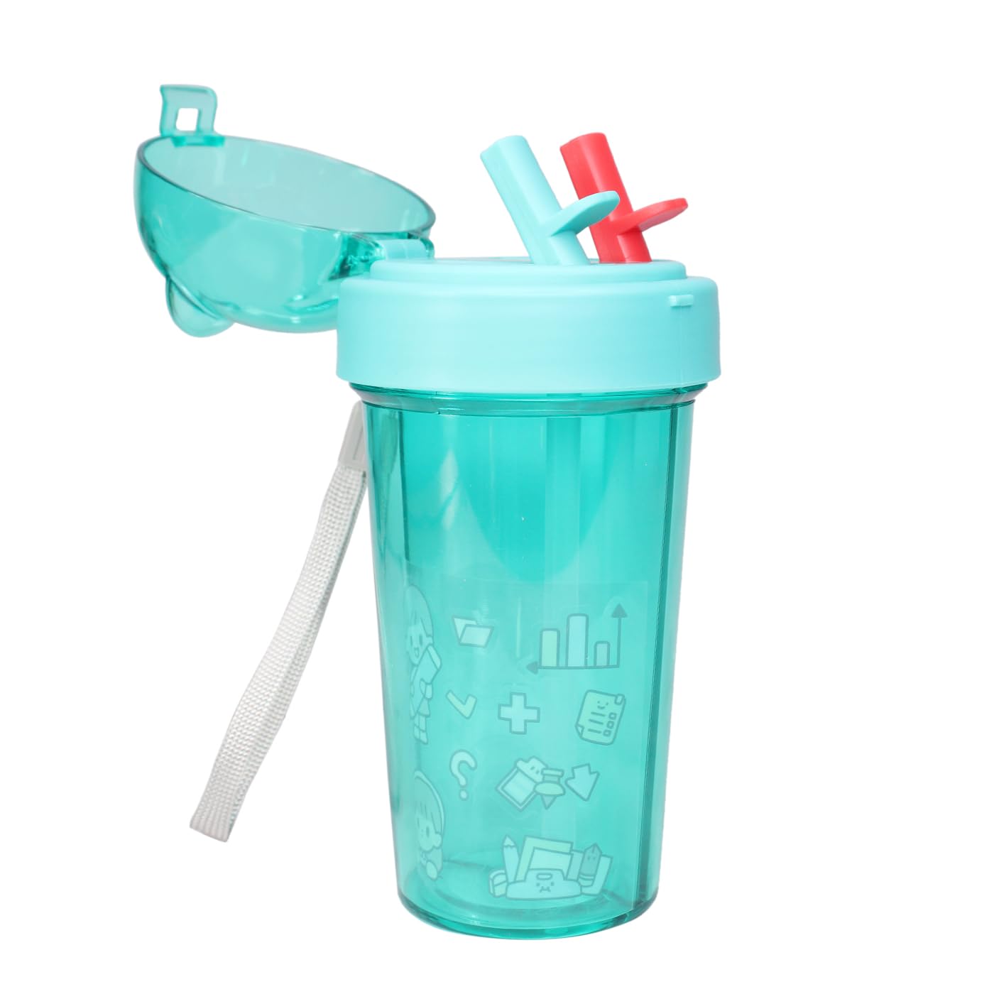 Confidence Water Bottle Tumbler with Double Straw 2 in 1 Leak Proof ...