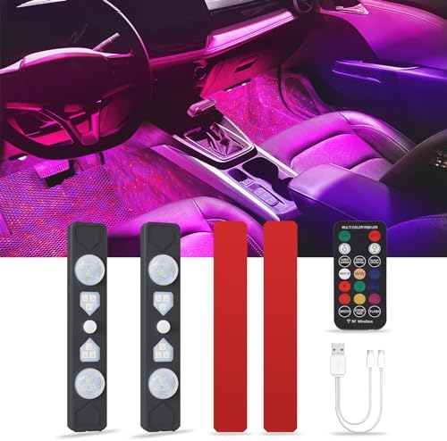 Amazon.com: CARFIB Wireless Interior Car Lights with Remote RGB Sound ...