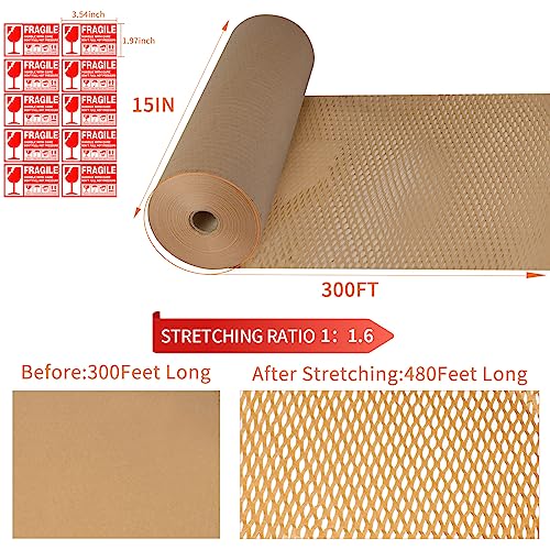 Snapklik.com : GZGDLJQ Honeycomb Packing Paper, 15 X 300 Packing Paper ...