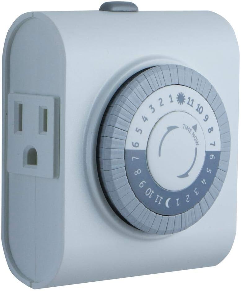 Defiant 15-Amp 24-Hour Plug-In Mechanical Timer Heavy Duty 2-Outlet ...