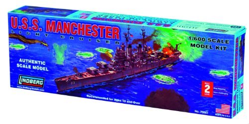 Buy Lindberg Models 1:600 Scale USS Manchester Light Cruiser Model Kit ...