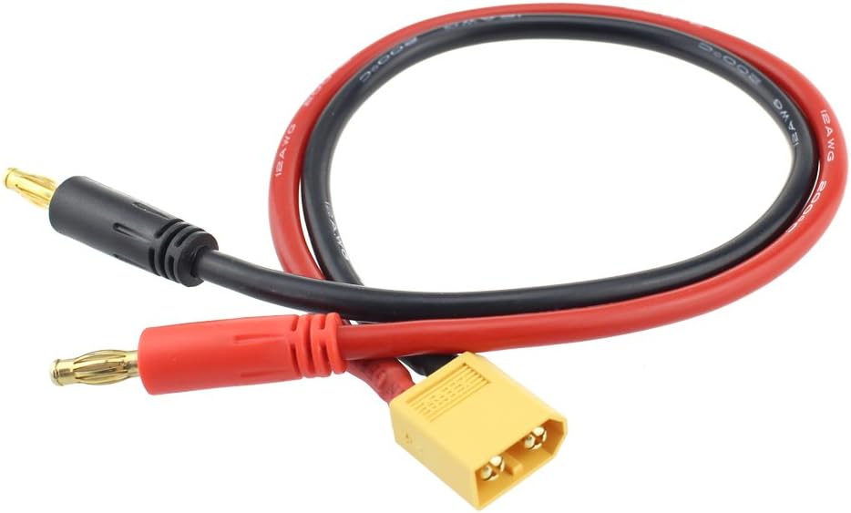 Amazon.com: 12 AWG XT60 Charge Cable with Banana Plugs, SIM&NAT 4mm Banana Plugs Battery Charge ...