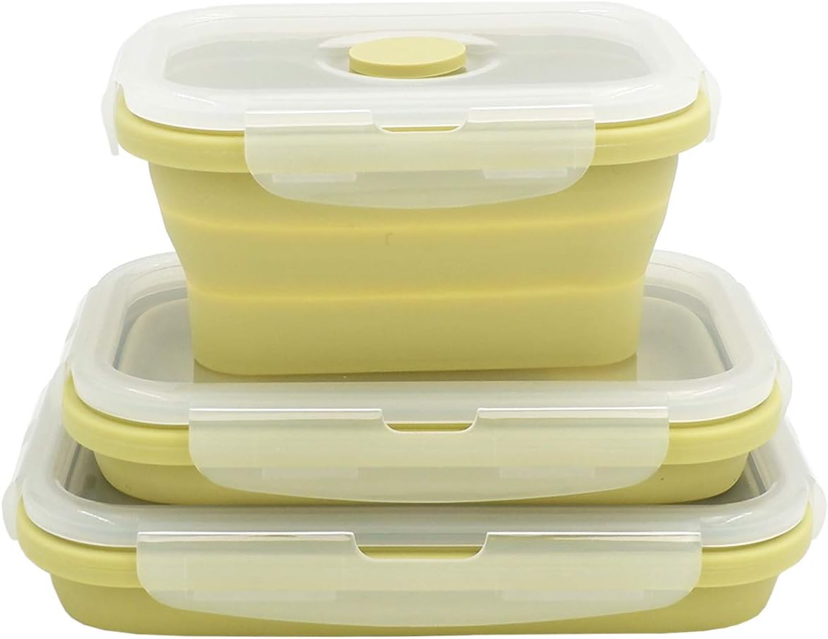 Amazon.com: Duoyou Collapsible Silicone Lunch Bento Box, Portable Food ...