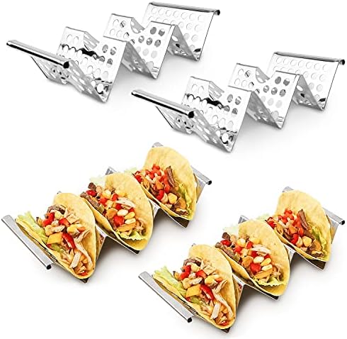 SAILING STONES Taco Holder - Pack of 4 Stainless Steel Taco Tray ...