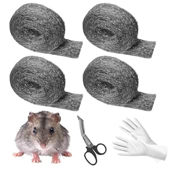 Cynrikah Steel Wool Mice Control, 16.4ft*4rolls Thick Steel Wool 0000 ...