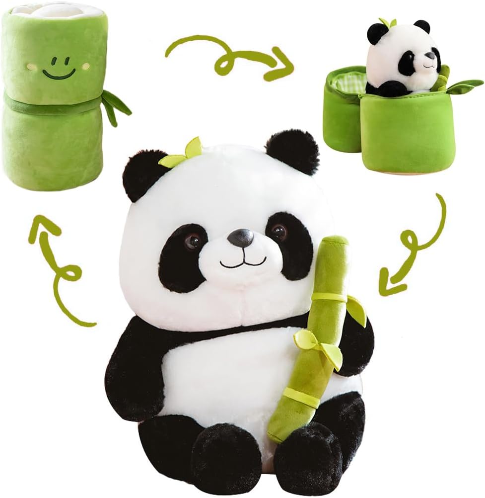 EASL Plus - Peluche de panda de 12 pulgadas en bambú, juguete de ...