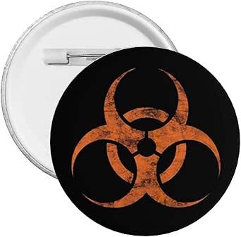 Amazon.com: Biohazard Warning Symbol Round Badges 2.3 Inches Button ...