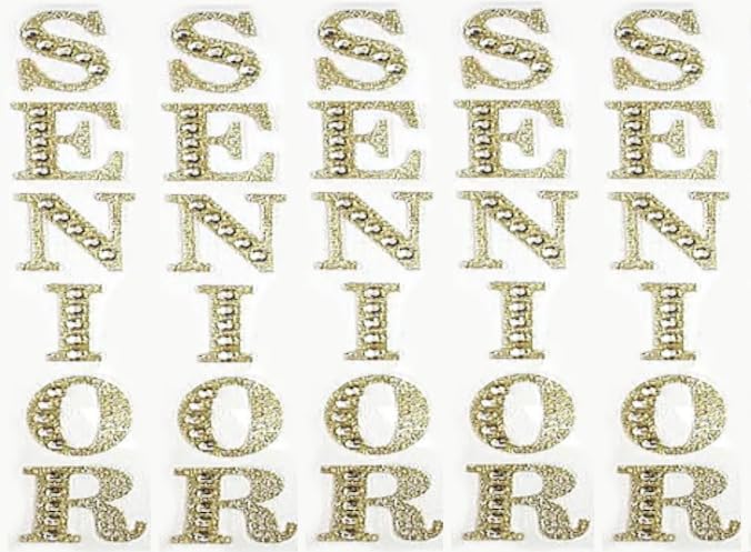 Amazon.com: 2 Inch Senior Sticker Sheet Rhinestone (Gold) : Home & Kitchen