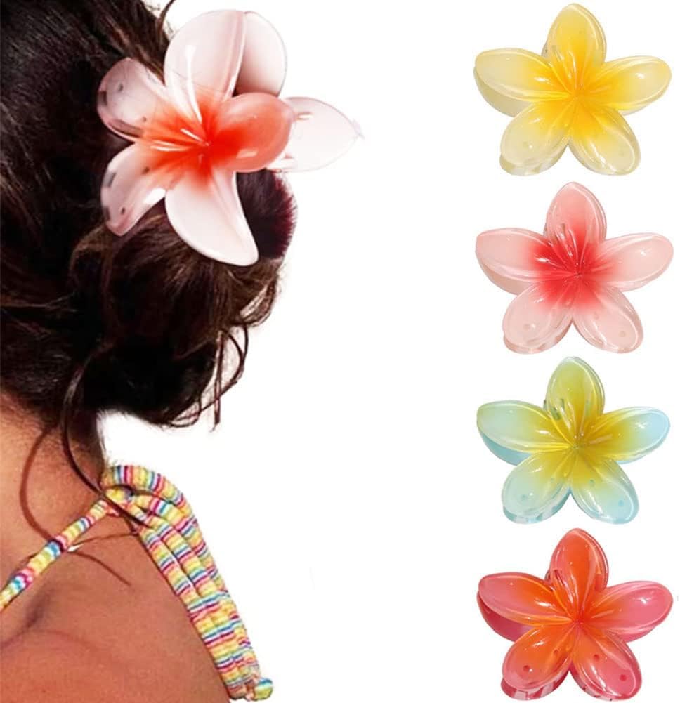 Flower Hair Clips Large Plumeria Clips Hibiscus Hair Clips, 4Pcs ...
