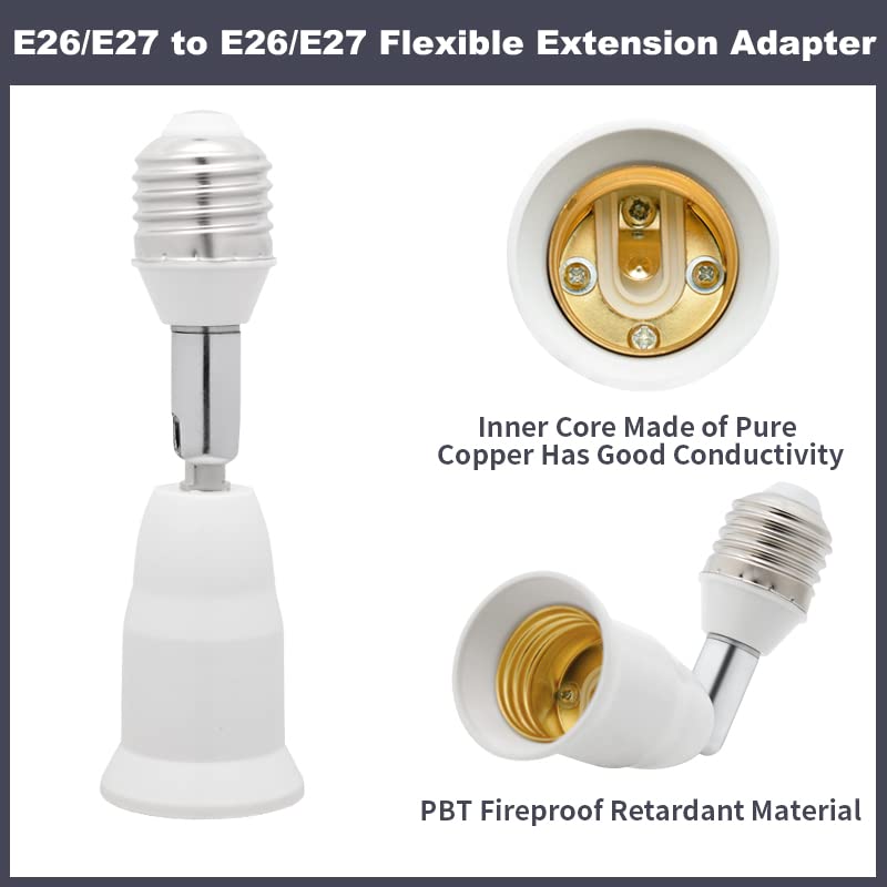Snapklik.com : Masendelk E27 To E27 Light Socket Extender, 3.5 Inch ...