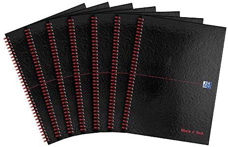 Oxford Black n' Red A4 Notebook, Glossy Hardback Wirebound, 140 pages ...