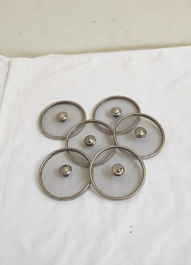 Stainless Steel Small Round Net Lid/Cover to Cover Cup or Glass-Pack of ...