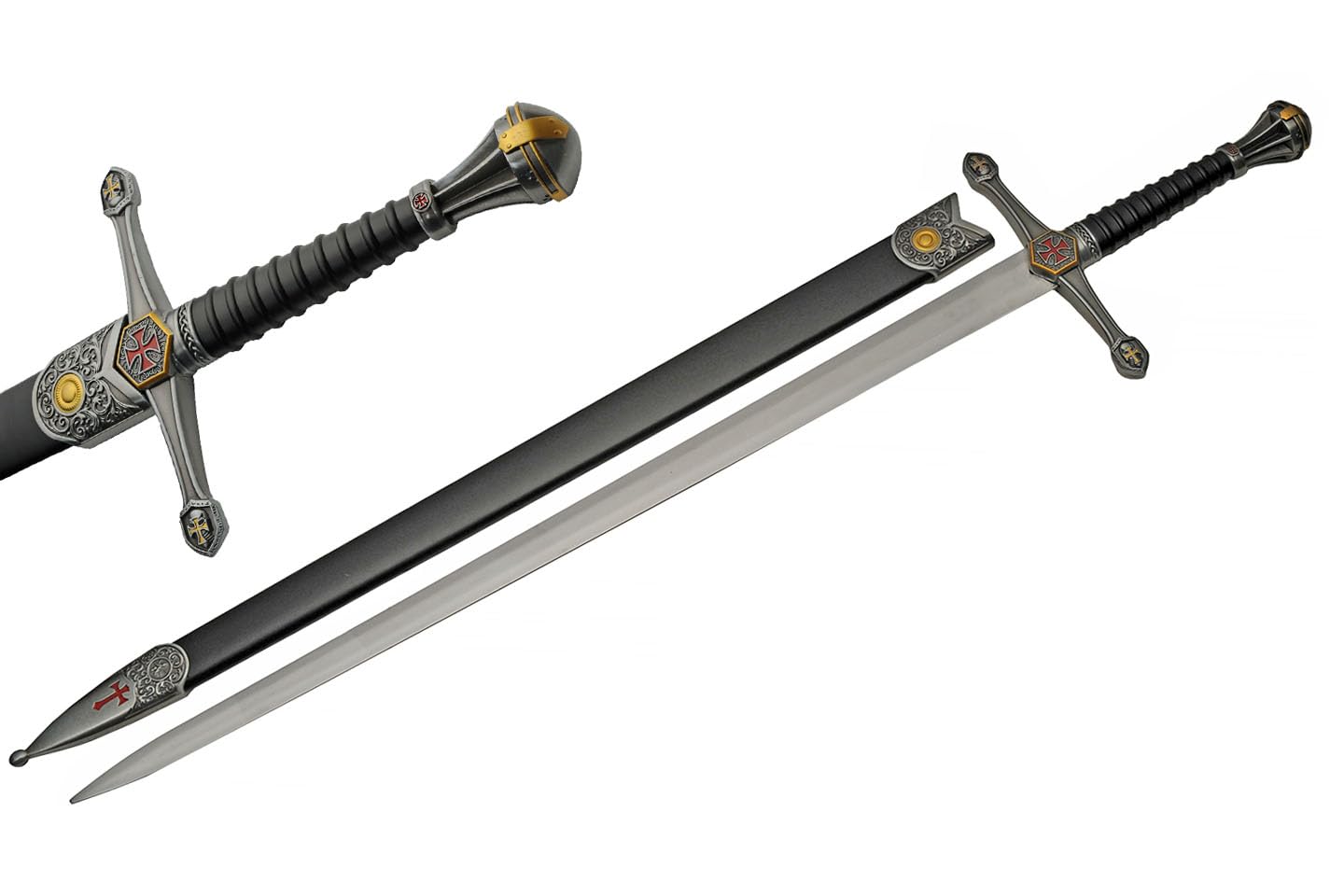 Amazon.com : 38" Medieval Style Crusader Broad Sword with Scabbard ...