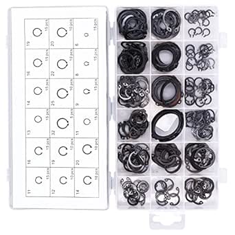 C Clip Set, Various Size Black Retaining For Machine : Amazon.in: Home ...