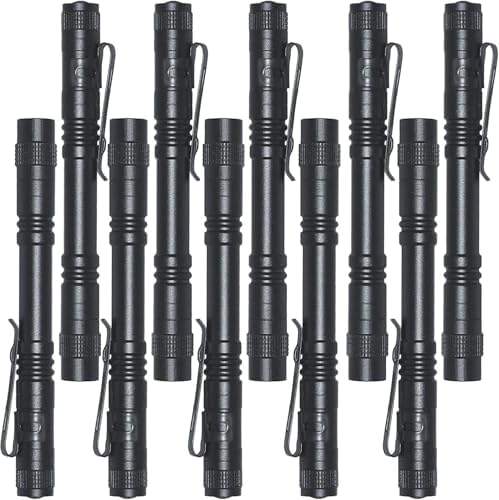 10 Pcs LED Flashlight Penlight 350 Lumens Battery-Powered Handheld Pen ...