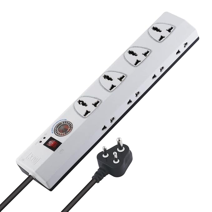 MX Spike Guard Surge Protector with 12 Universal Socket with Single ...