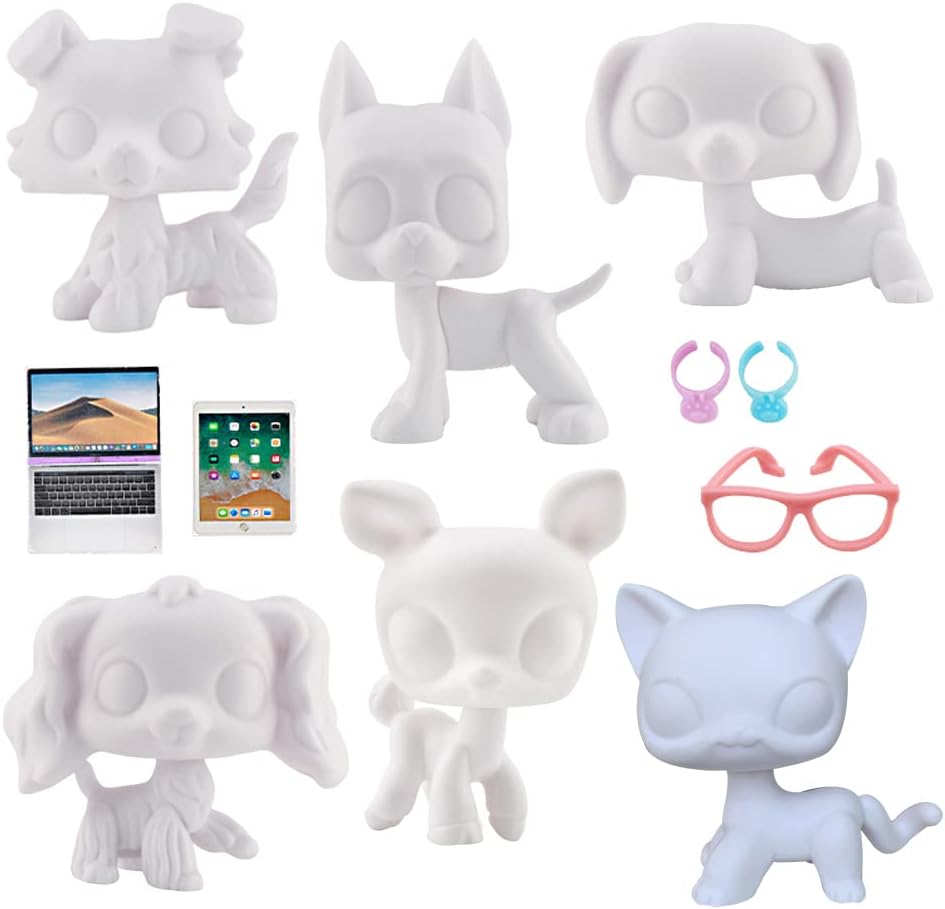Amazon.com: Custom lps White Bases, 6pcs lps Pets White Molds, lps ...