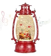 Amazon.com: Lighted Christmas Snow Globe Lantern, Alarm Clock Snow ...