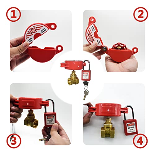 Valve Lockout and Safety Padlock, 1Set, Hose Bib Lock for Outdoor ...