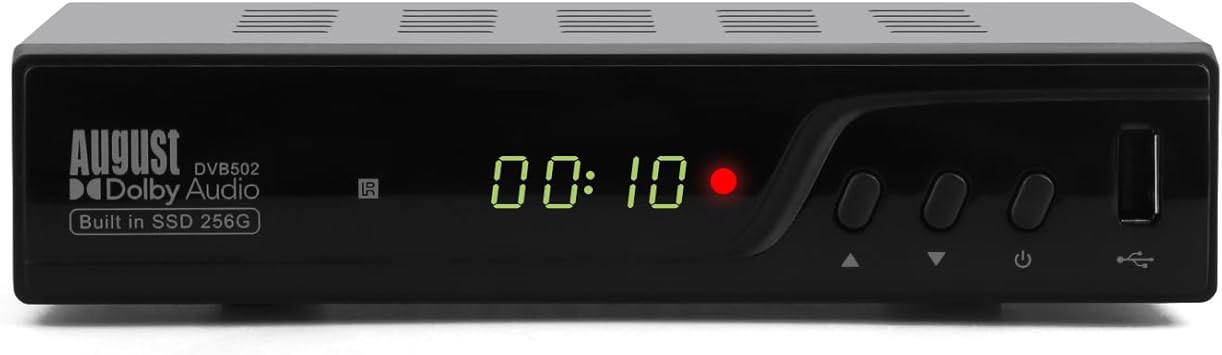 August DVB502 256GB SSD Freeview HD Set Top Receiver Box - Twin Tuner ...