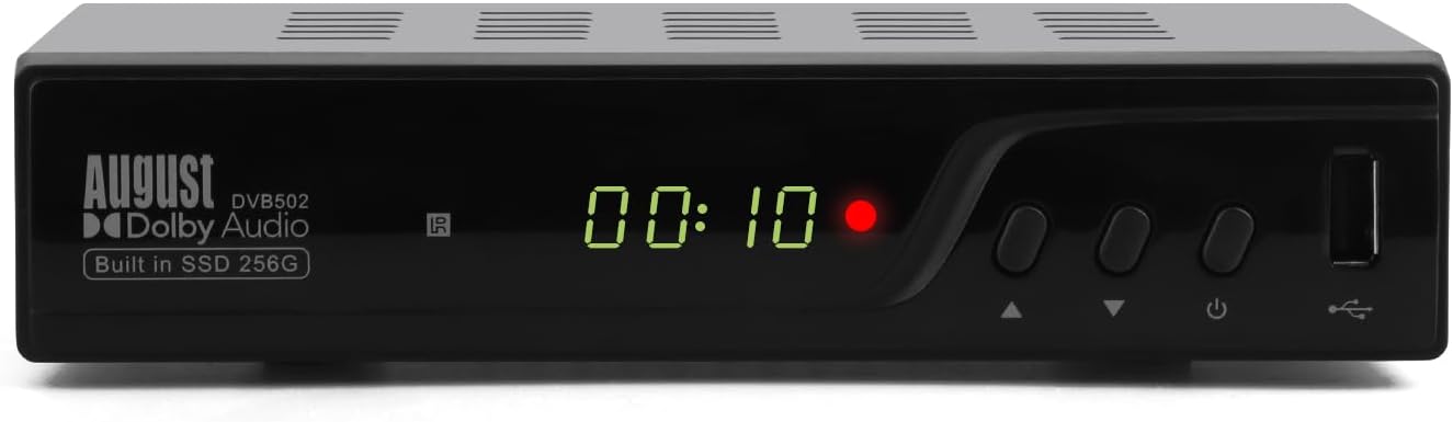 August DVB502 256GB SSD Freeview HD Set Top Receiver Box - Twin Tuner ...