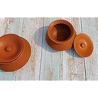 Buy Pure Source (India) Ceramic Clay Dahi Handy / Curd Pot with lid 1 L ...