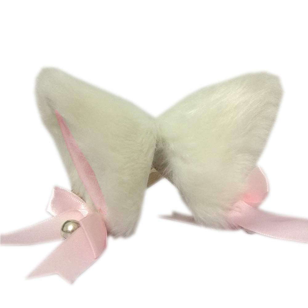 White Cat With Bell Ribbon