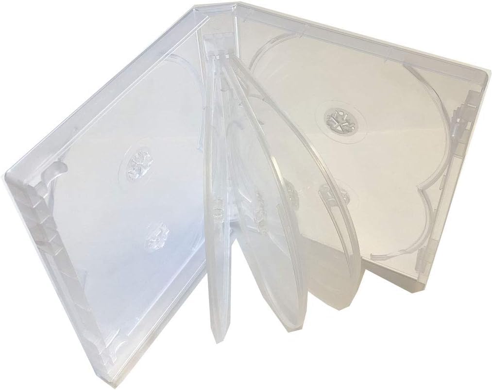 New 1 MegaDisc 25mm Clear Multi Ten Tray DVD Replacement Case Box 10 ...