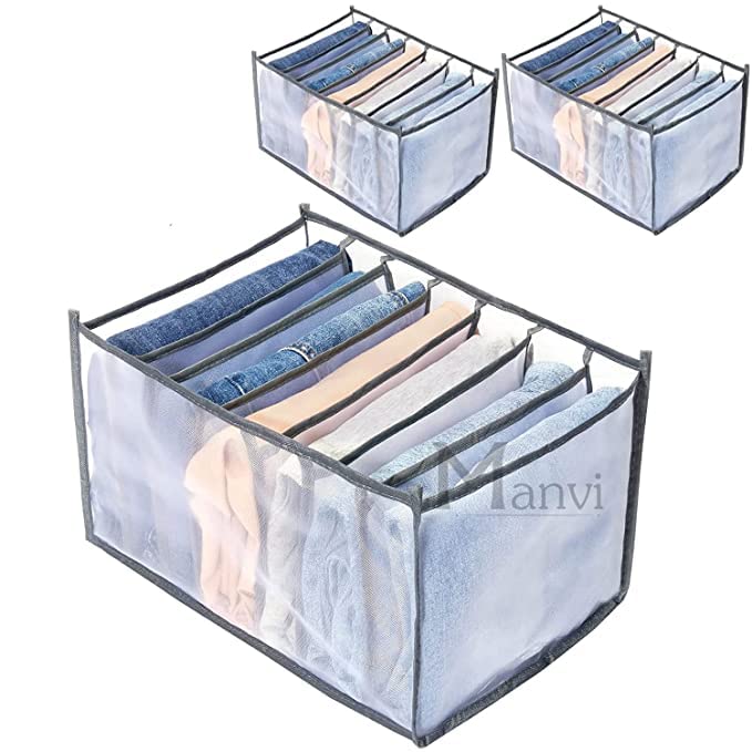 MANVI Wardrobe Clothes Organizer 7 Grids, Closet Organizers and Storage ...