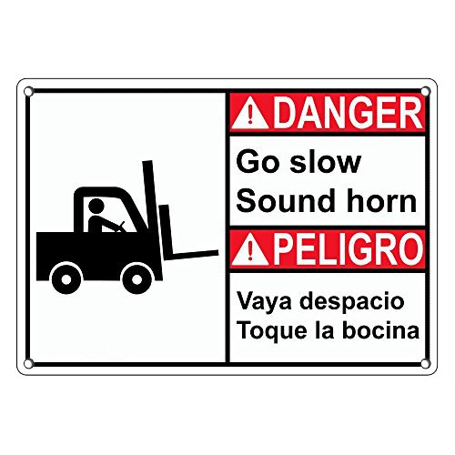 Weatherproof Plastic ANSI Danger Go Slow Sound Horn - Vaya Despacio ...