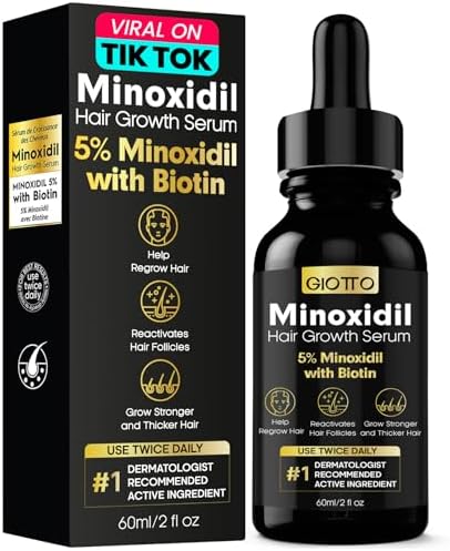Amazon.com : GIOTTO 5% Minoxidil Hair growth Serum for Men and Women ...
