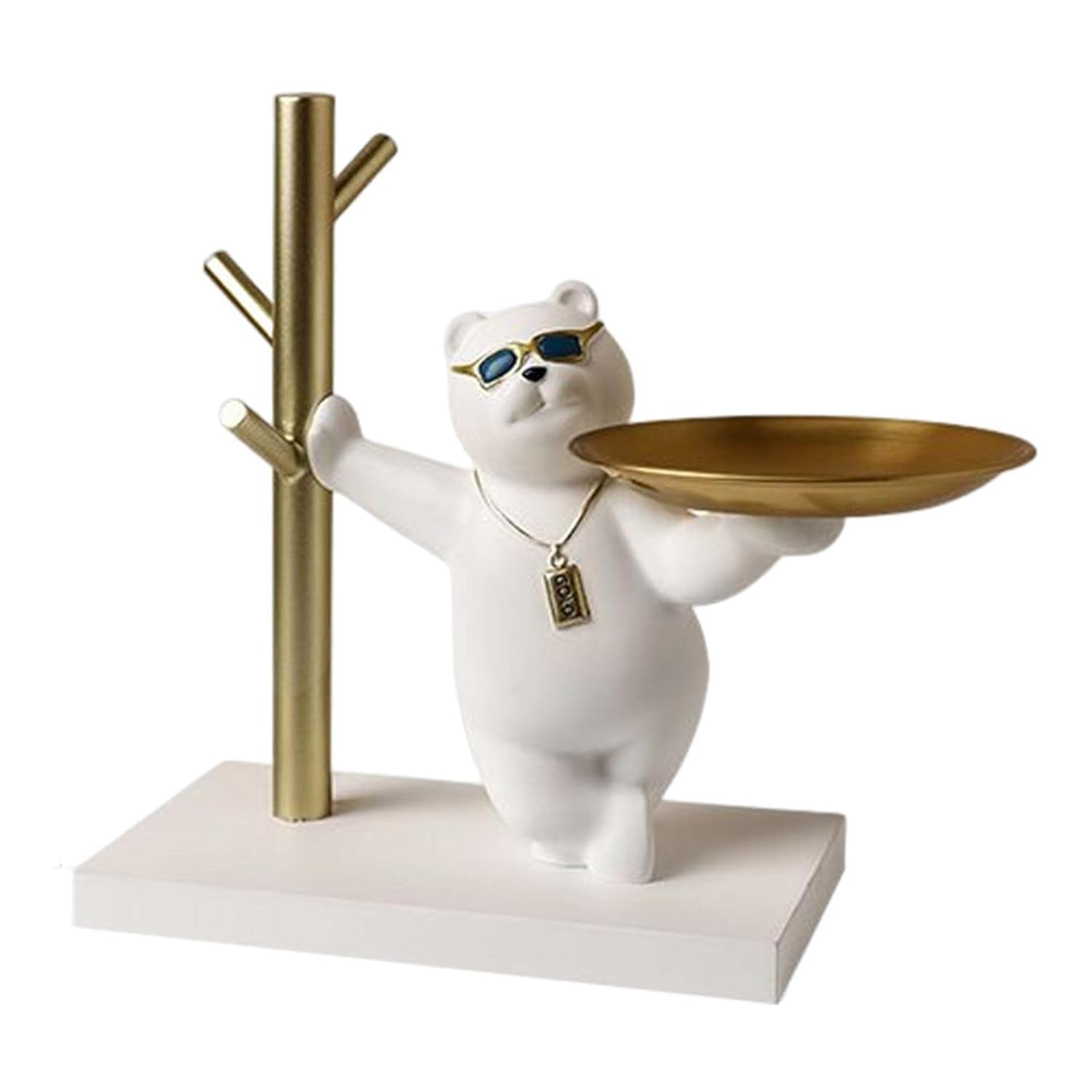 Buy Silver martini Modern Statue with Shelf Decorative Storage Tray ...