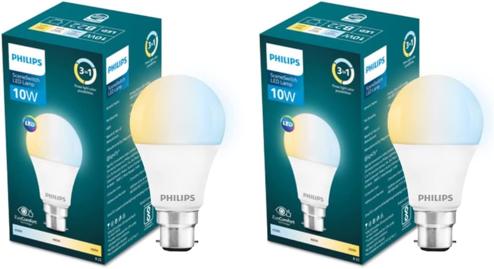 Buy PHILIPS 10-watt LED Bulb | 3 Colors in 1 LED Bulb | Scene Switch ...