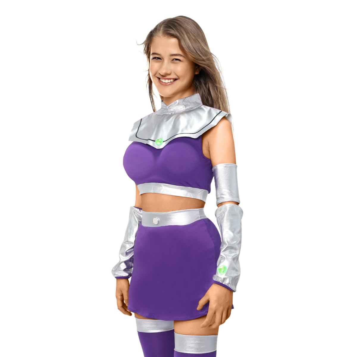 Amazon.com: Bulex US Size Starfire Costume Halloween Cosplay Costumes ...