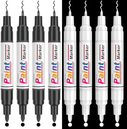 APOGO 8 Pack Oil Based Paint Pens, Dual tip (0.7mm & 2-3mm) Permanent ...