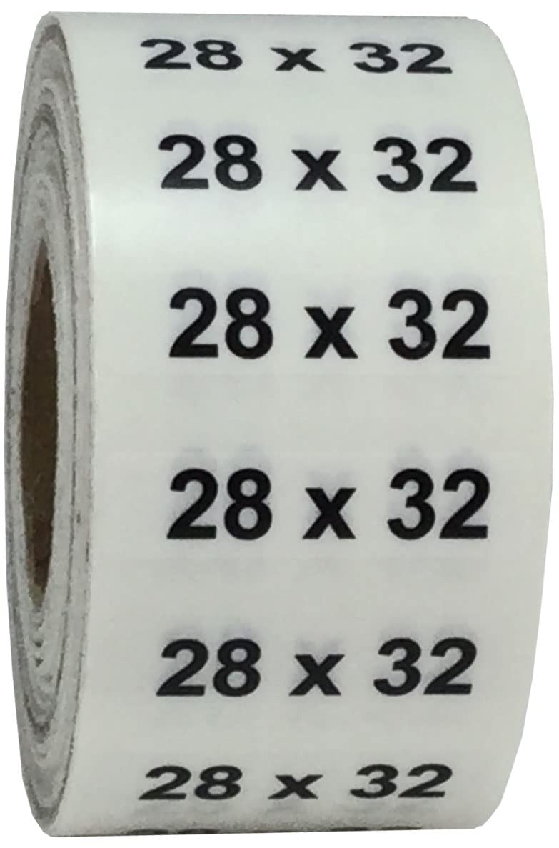 Amazon.com : 28 x 32 Men's Pants Clothing Size Strip Labels 1.25 x 5 ...