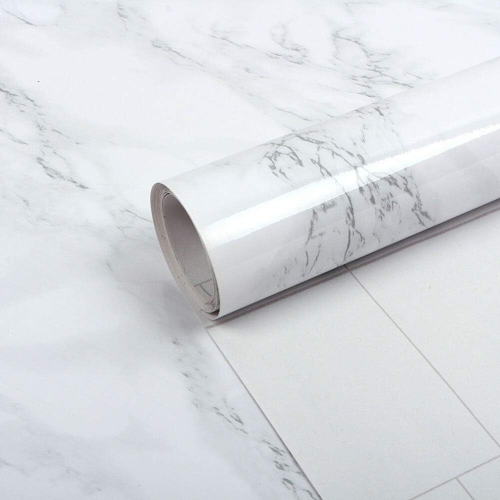 Warmiehomy Marble Peel and Stick Vinyl Wrap 60cm x 5m Sticky Back ...