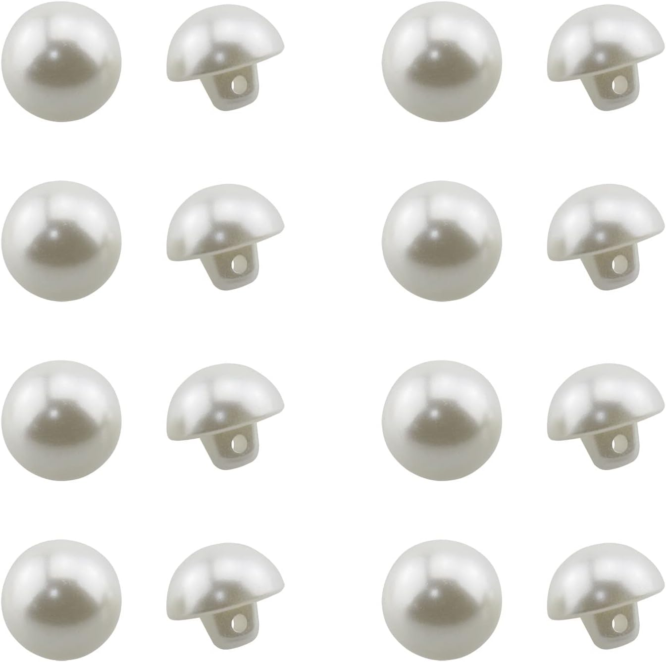 Amazon.com: Half Domed Pearl Button ZCZQC 50PCS 15mm White Round Half ...