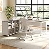 Amazon.com: LITTLE TREE 63" L-Shaped Executive Office Desk with File ...