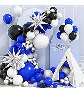 Amazon.com: Jobkoo Blue White Balloon Arch Kit Baby Blue White Silver Balloon Garland 4D Silver ...
