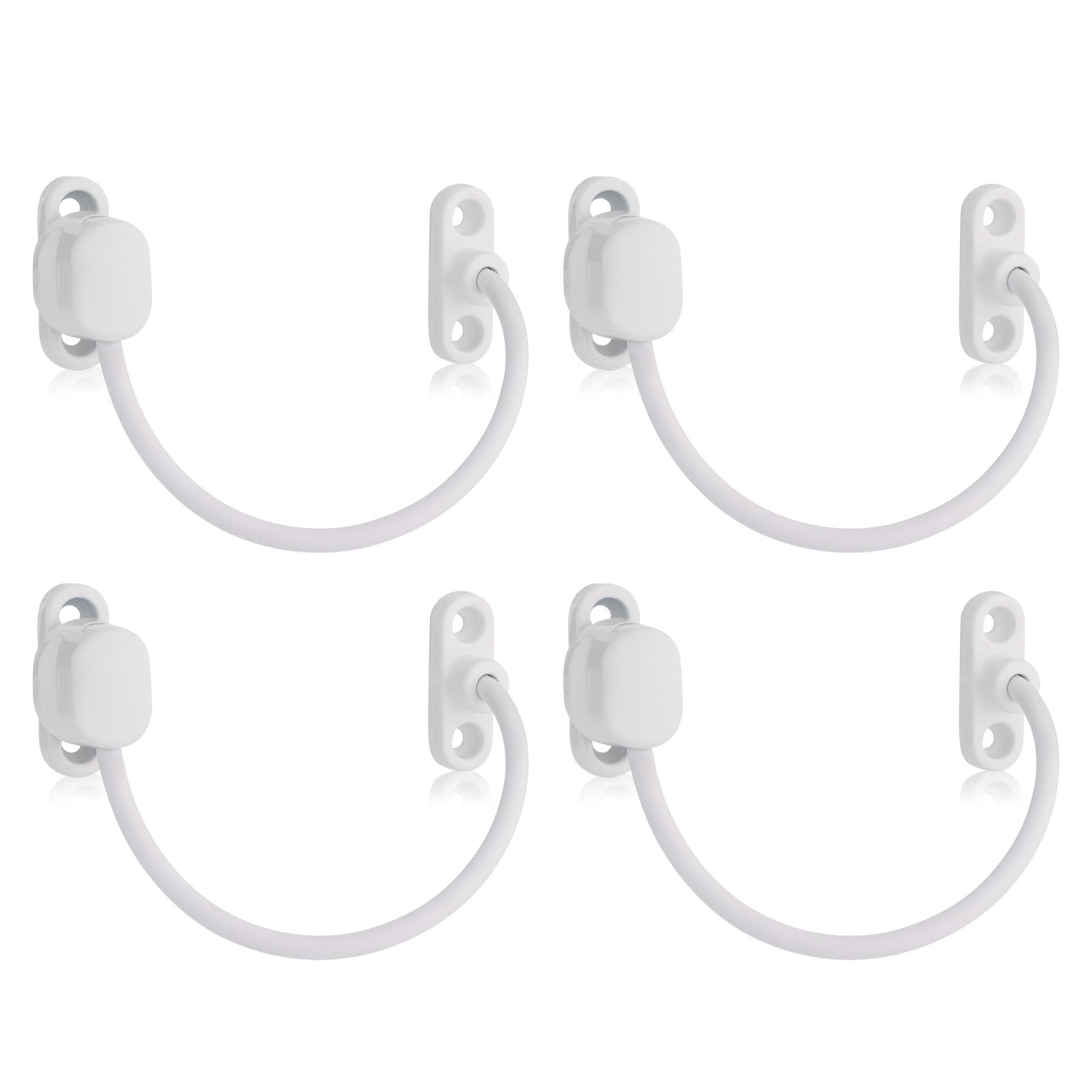 XFORT 4 Pack Viper Thumbturn Locking Cable Window Restrictor in White ...