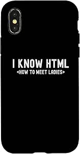 Amazon.com: iPhone X/XS HTML How to Meet Ladies Funny Programmer Computer Code Nerd Case : Cell ...